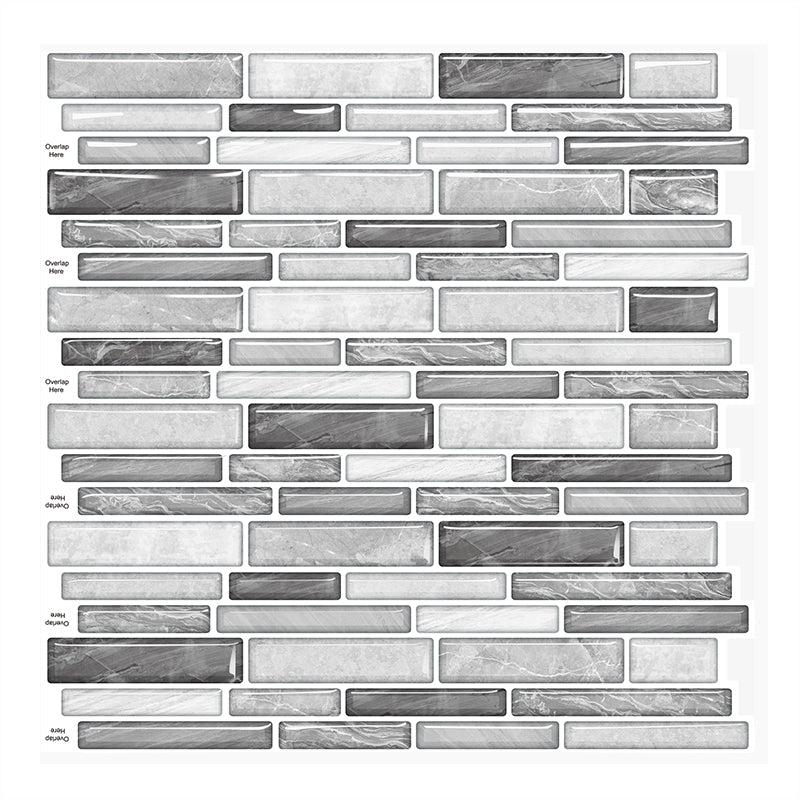 MT1140 - Oblong Walltiles Peel And Stick Backsplash Tile , 12" x 12" M ...